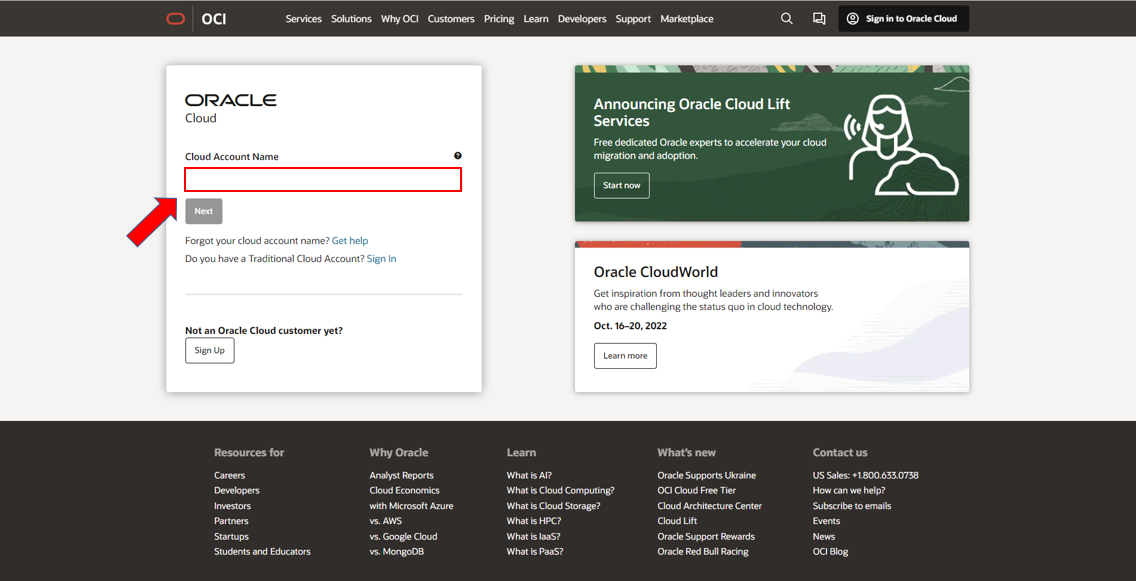 Oracle Cloud Infrastructure Console（OCIコンソール）へのログインと基本操作