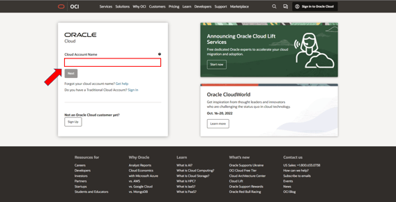 Oracle Cloud Infrastructure Console（ociコンソール）へのログインと基本操作